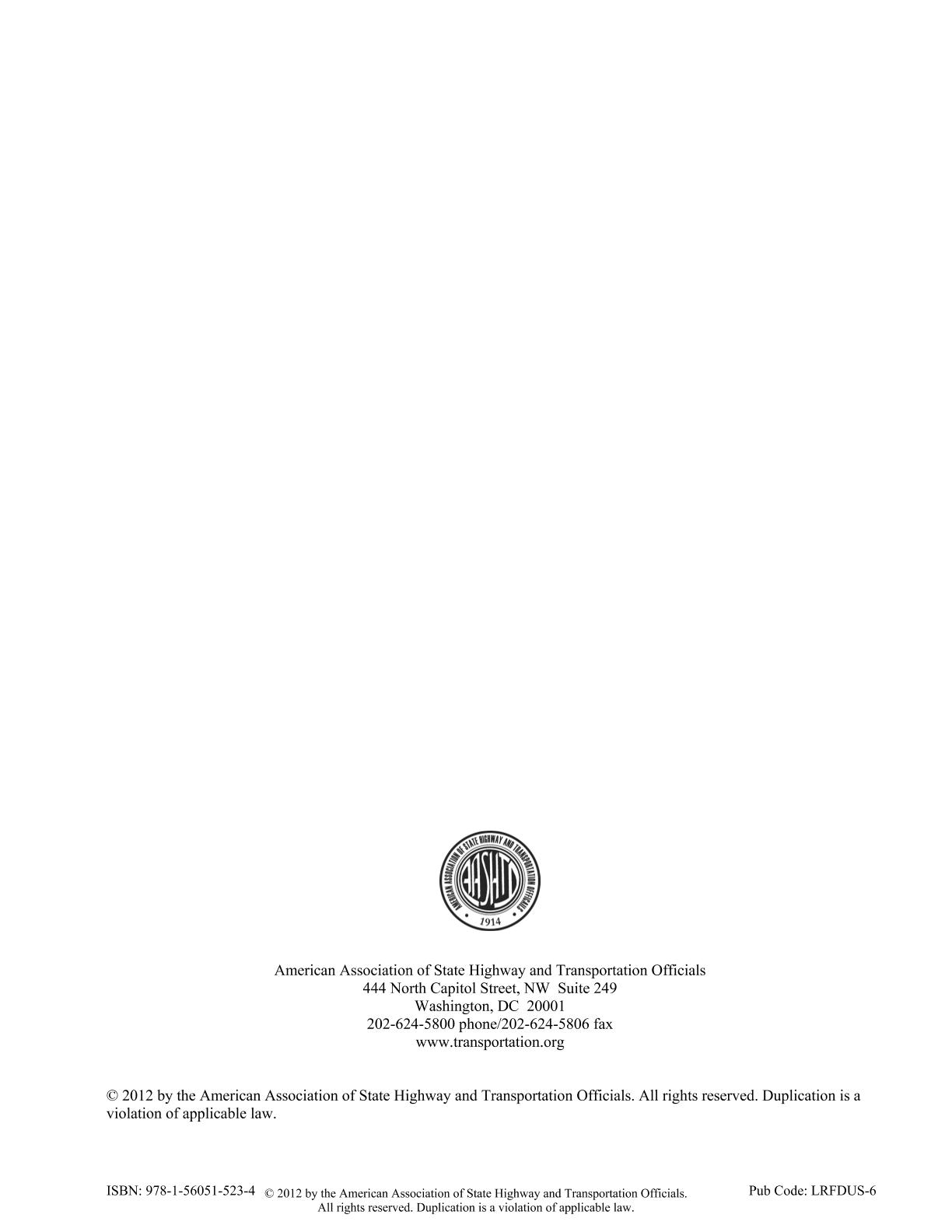 AASHTO LRFDUS-6-M | 2012 edition pdf