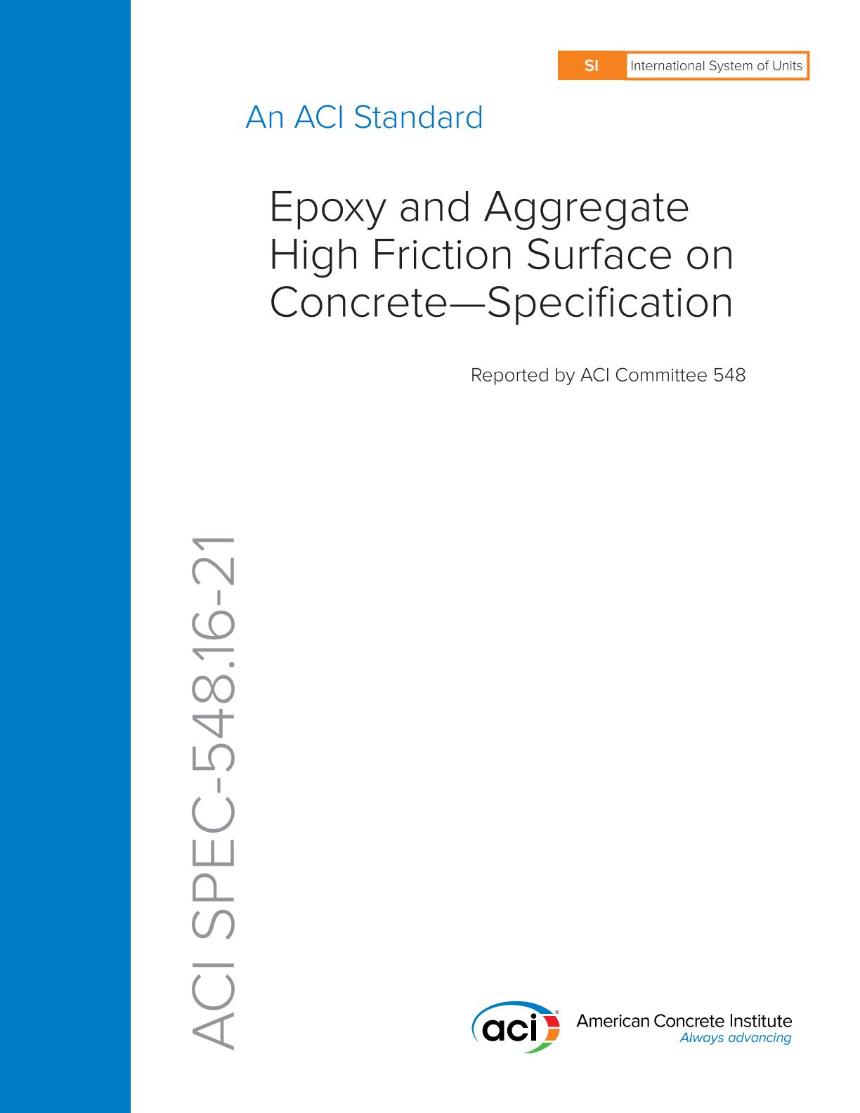ACI 548.16-21 (SI) | 2023 edition pdf