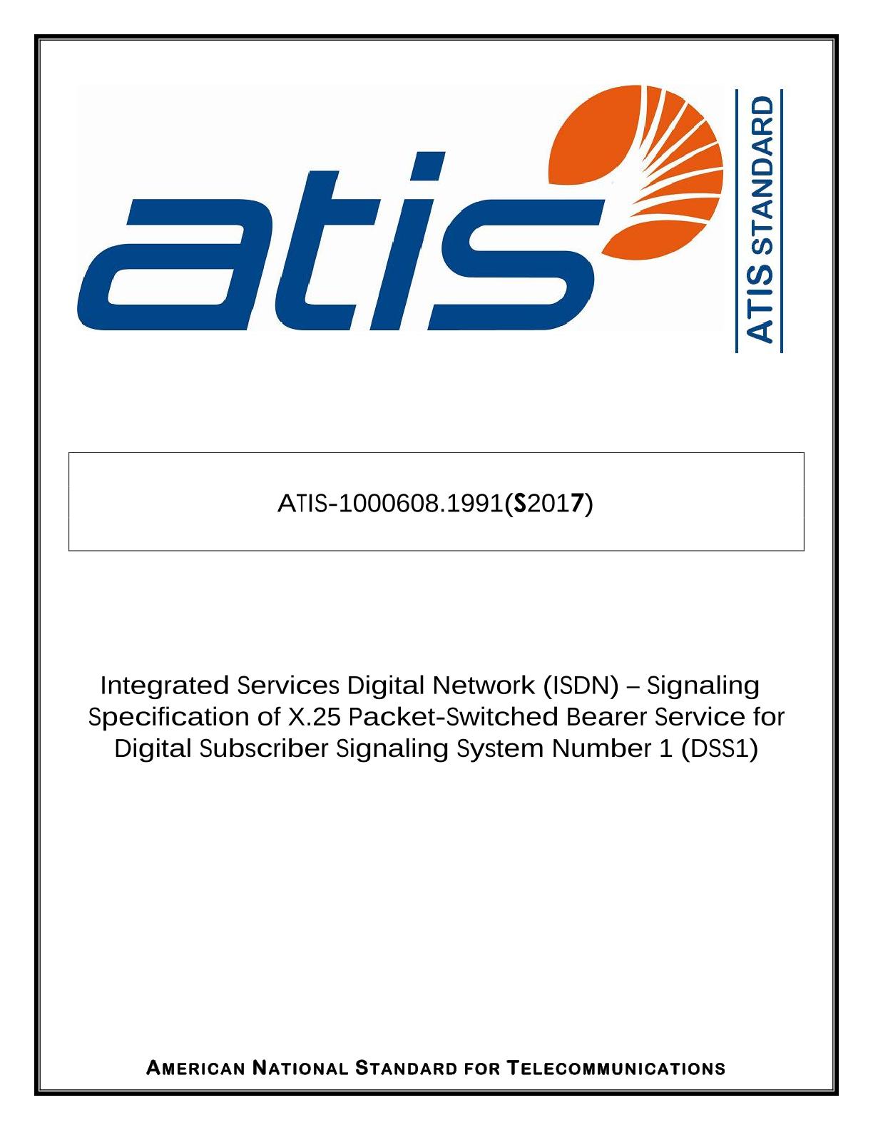 ATIS 1000608.1991(S2017) | 1991 edition pdf