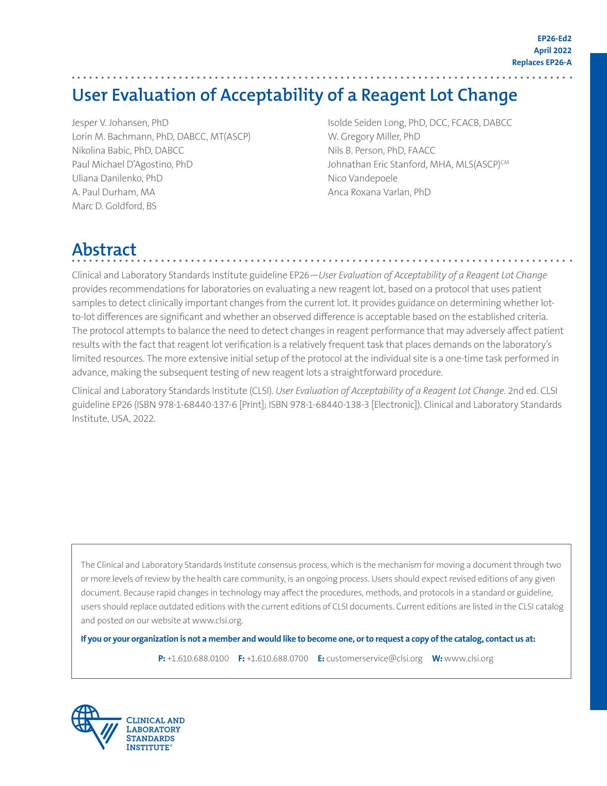CLSI EP26 | 2022 edition pdf