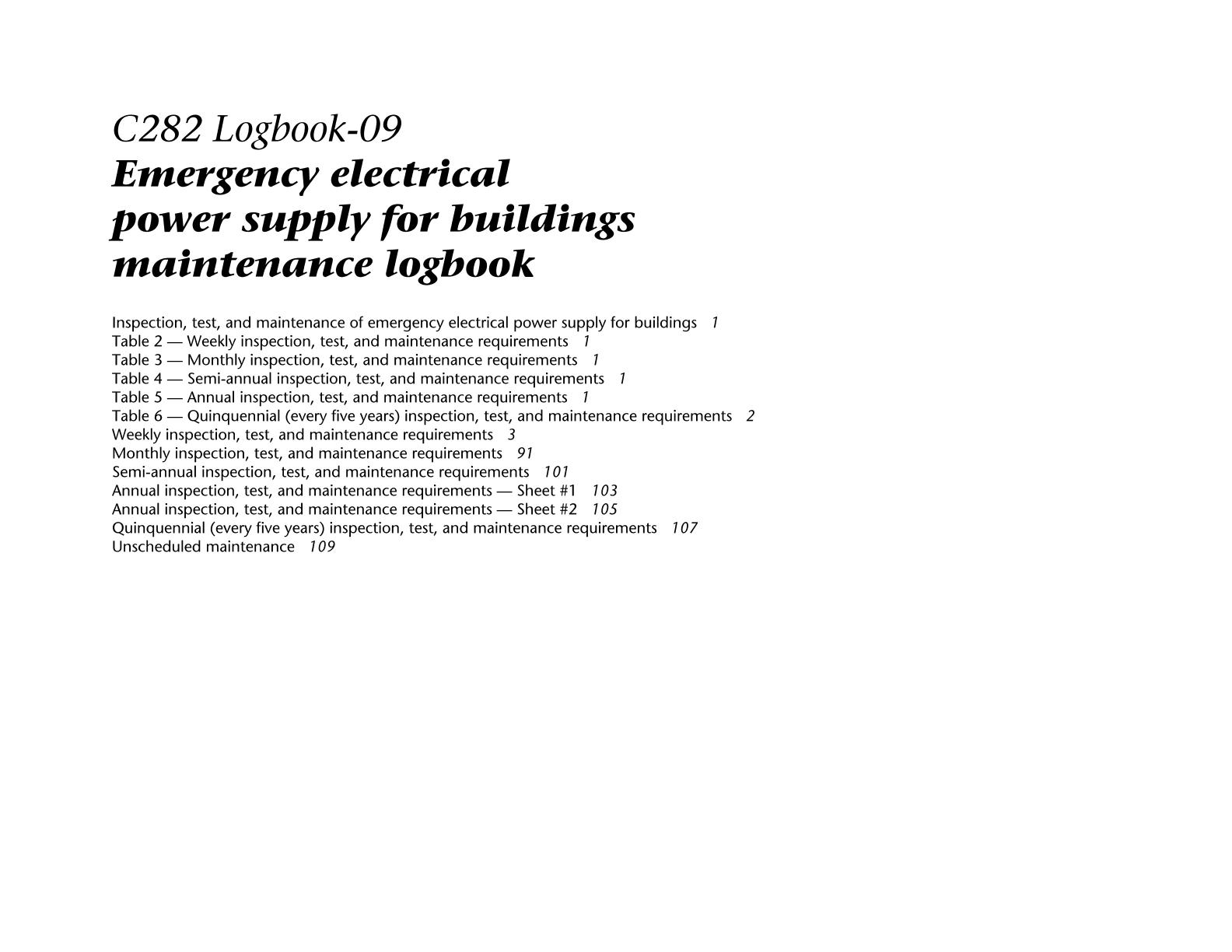 CSA C282 LOGBOOK-09 | 2009 edition pdf