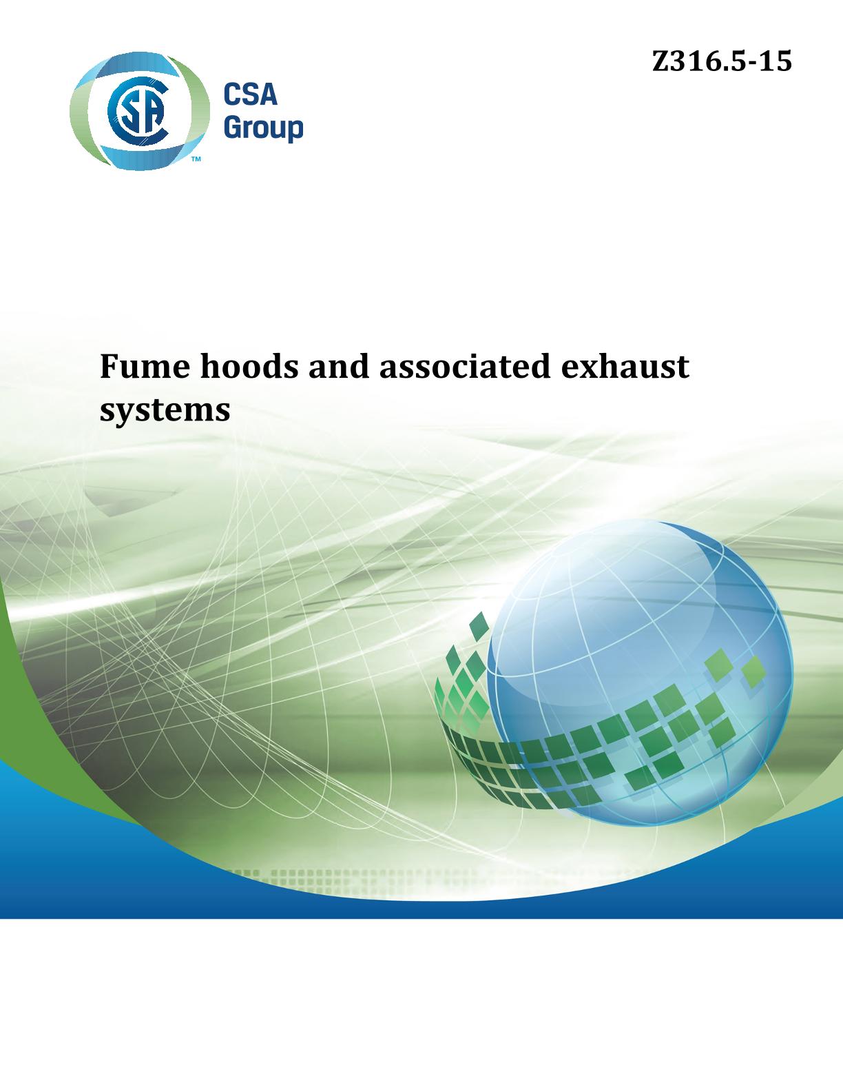 CSA Z316.5-15 - Fume Hoods and Associated Exhaust Systems