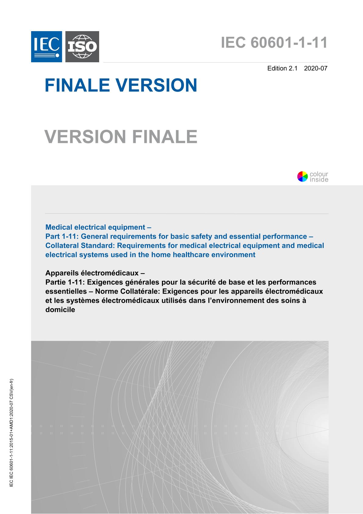 IEC 60601-1-11 Ed. 2.1 b:2020 | 2020 edition pdf