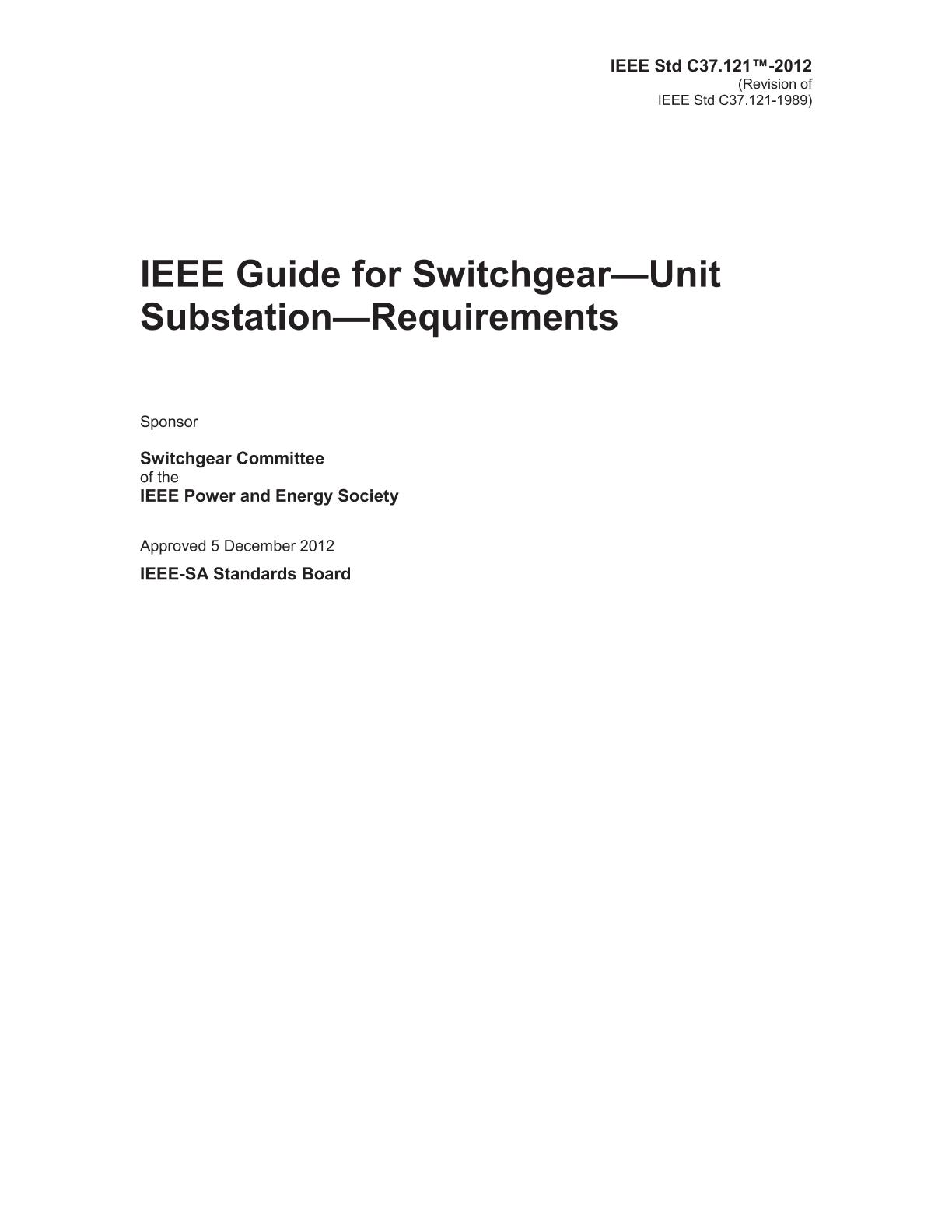 IEEE C37.121-2012 | 2013 edition pdf