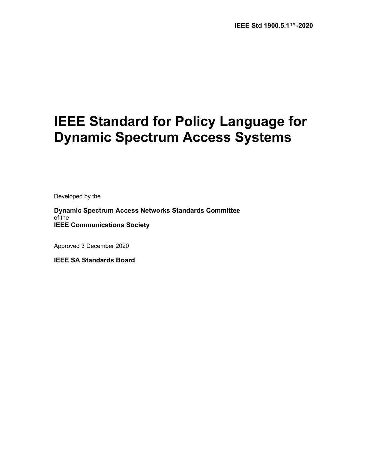 IEEE 1900.5.1-2020 | 2021 edition pdf