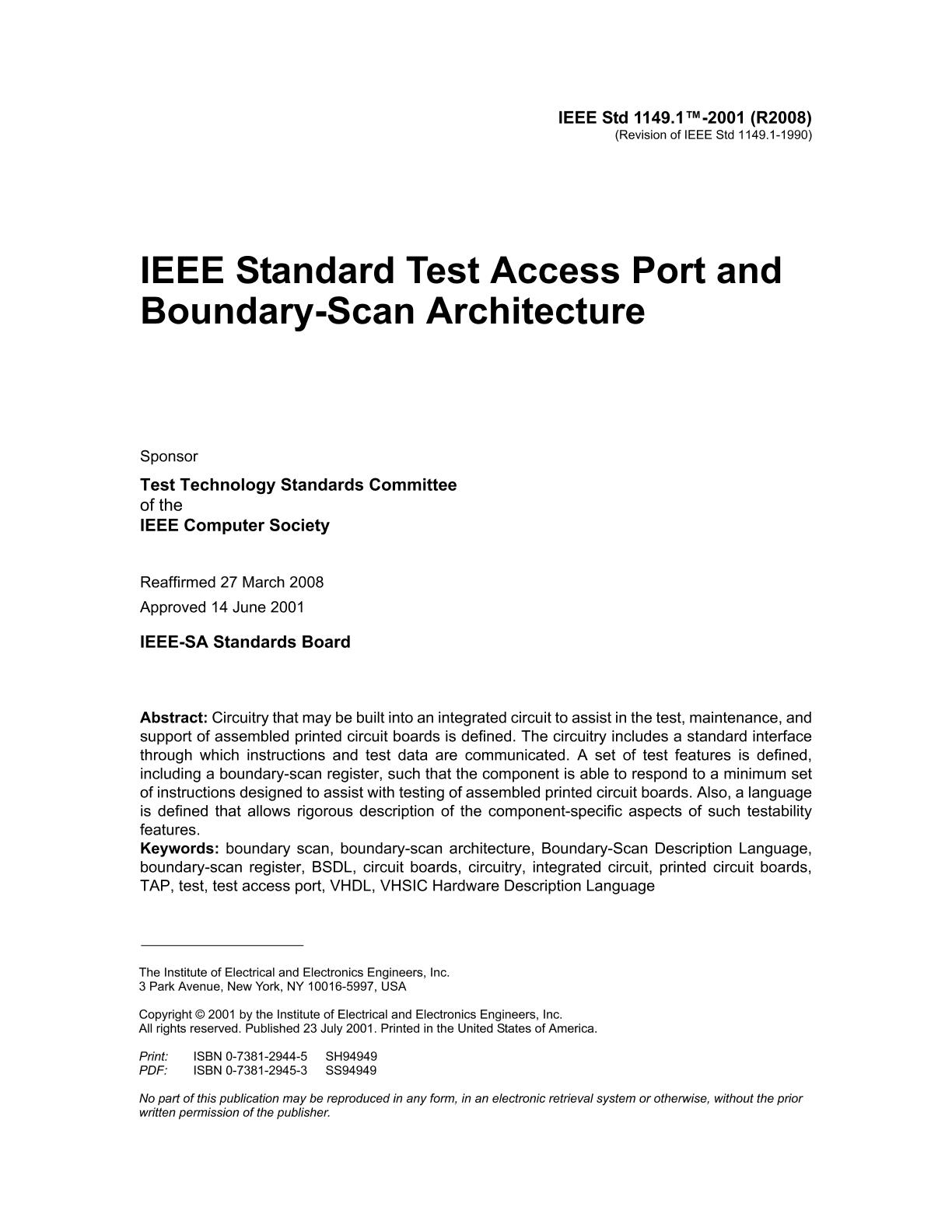 IEEE 1149.1-2001 | 2001 edition pdf