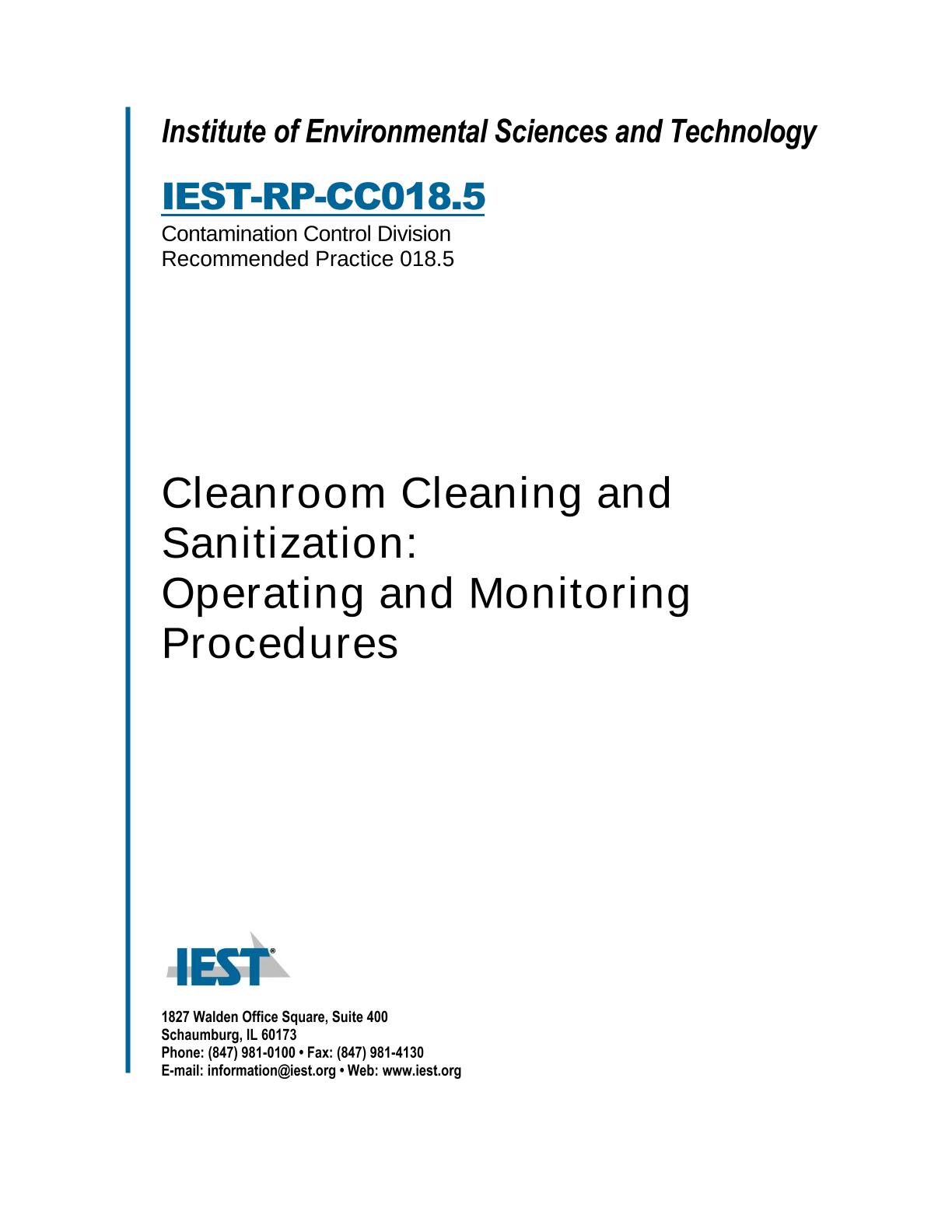IEST RP-CC018.5 | 2020 edition pdf