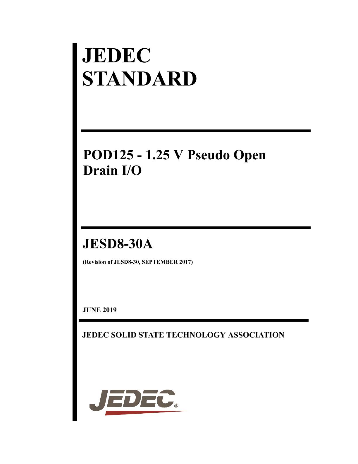 JEDEC JESD8-30A - POD125 - 1.25 V Pseudo Open Drain I/O