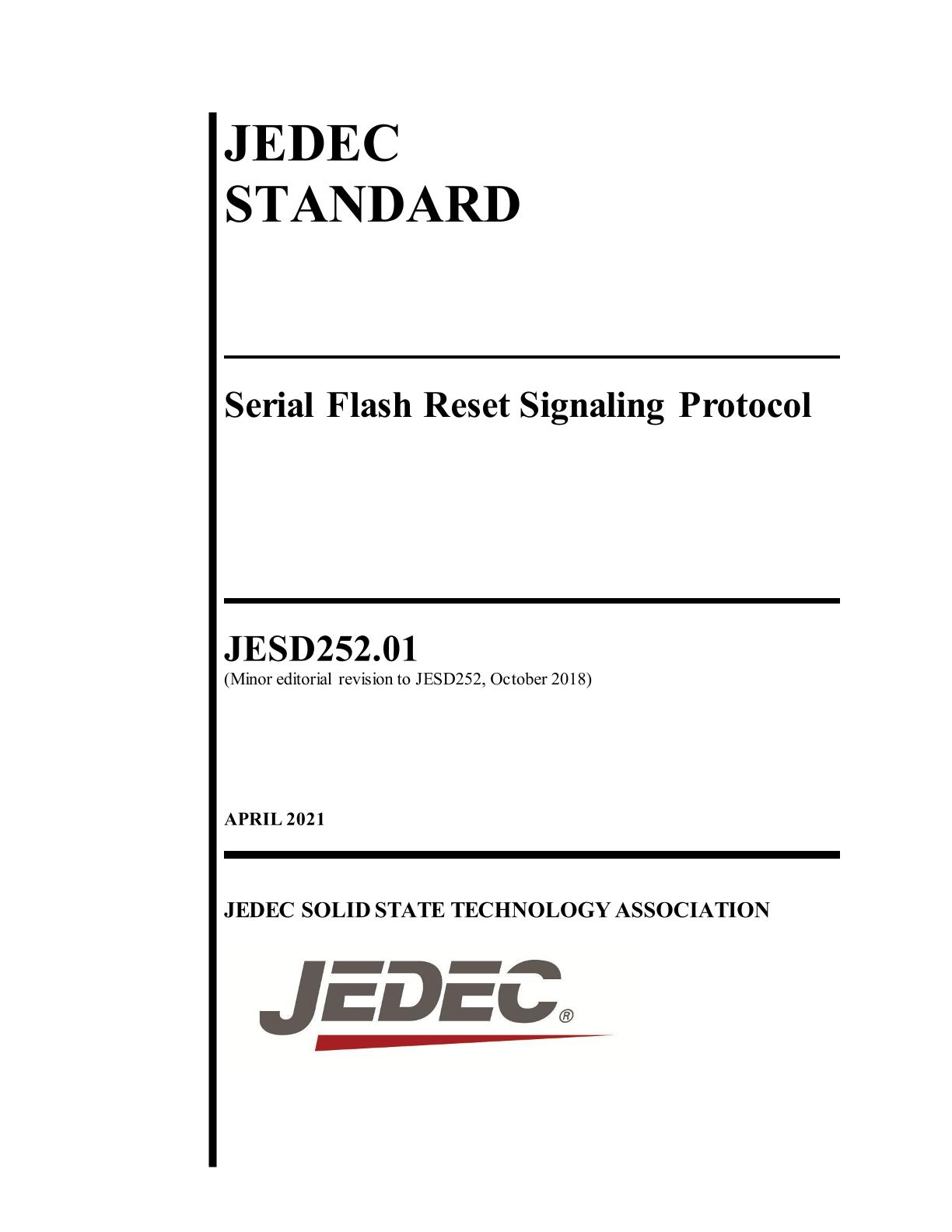 JEDEC JESD252.01 - Serial Flash Reset Signaling Protocol