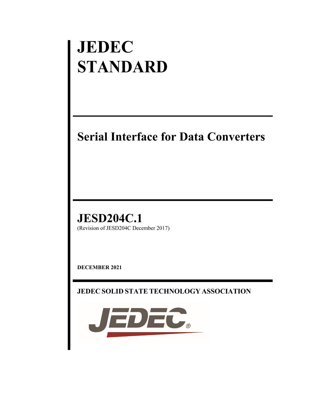 JEDEC JESD204C.1 - Serial Interface for Data Converters