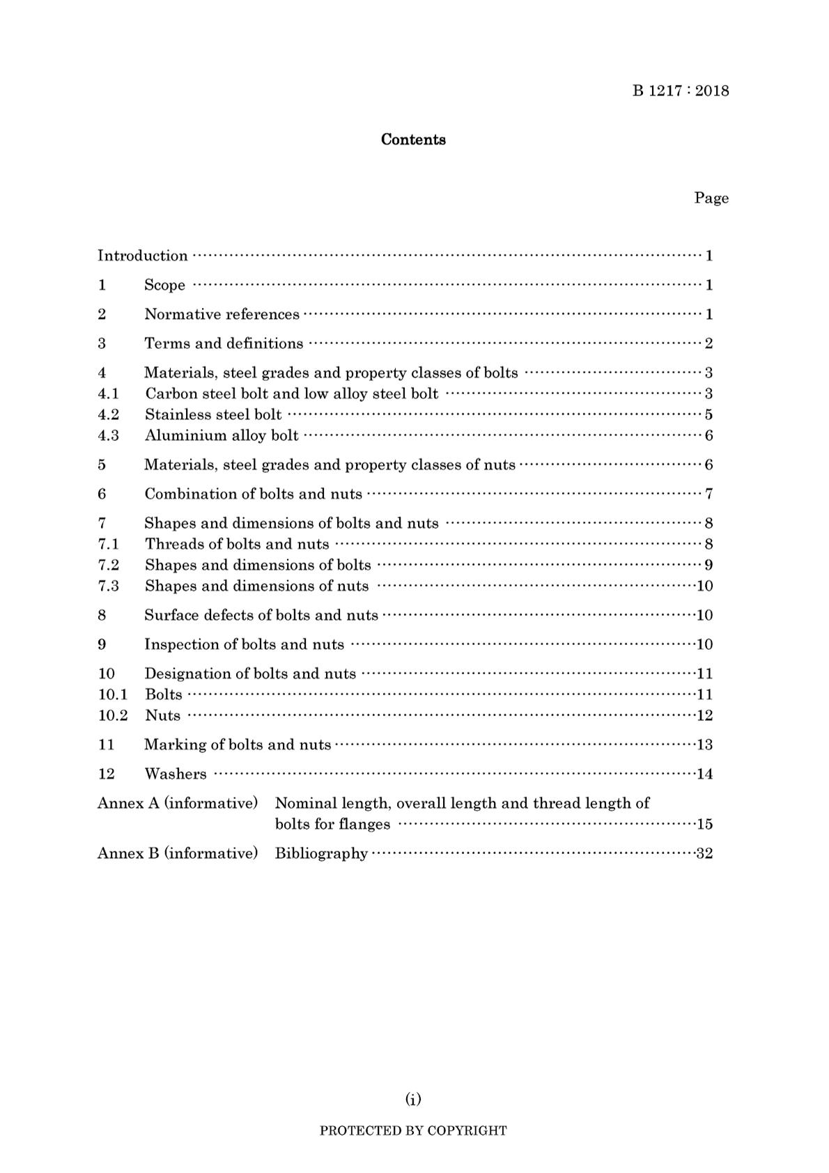 JIS B 1217:2018 - Bolting for use with pipe flanges
