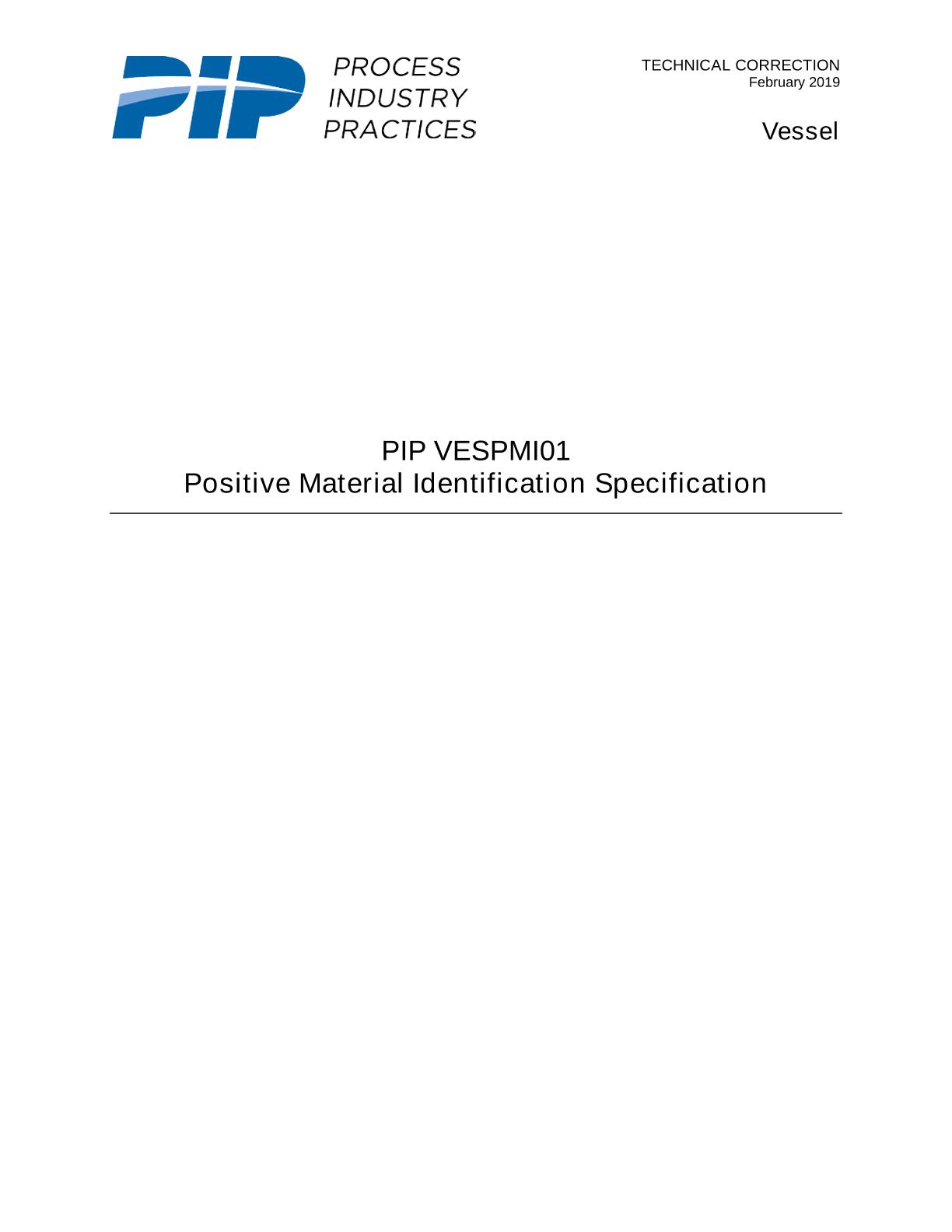 PIP VESPMI01 | 2019 edition pdf